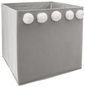 Úložný box Pompoms, 29x29x29 cm, šedá