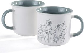 Porcelánový hrnek KVĚT zelený 400 ml