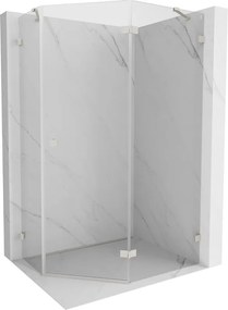 Mexen Lunar, pravý výklopný pětiúhelníkový sprchový kout 100 x 80 cm, 8mm čiré sklo, ocelový profil, 831-100P-080L-97-00-P