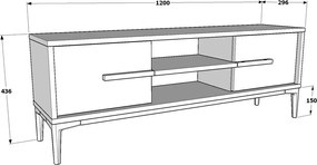 Televizní stolek Eslem White and Walnut