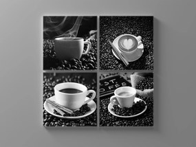 Liox Černobílý obraz čas na kávu Rozměr: 40 x 40 cm