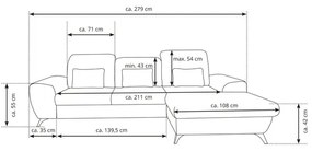 Rohová sedačka rozkládací Alta pravý roh ÚP zelená