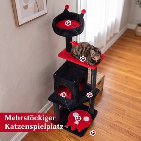 Costway Škrabadlo 144 cm Gotické škrabadlo pro kočky se škrabadly postel