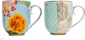 Pip Studio Royal Blue/Flowers Set 2 hrnků 325ml