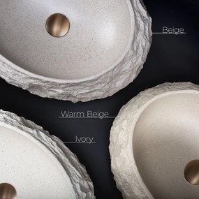 Rea Mika Ivory, umyvadlo na desku 500x380x150 mm, ecru-imitace kamene, REA-U7350
