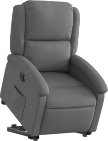 Elektrické zvedací polohovací křeslo tmavě šedé textil 3204189