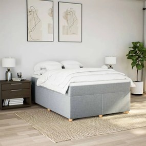 Box spring postel s matrací světle šedá 140 x 200 cm textil 3285380