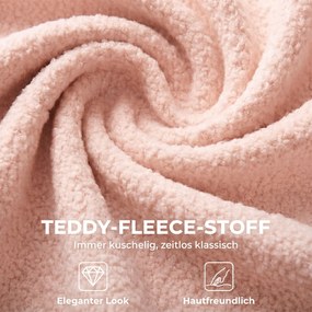 Kancelářská židle HOMCOM, teddy fleece, výškově nastavitelná, otočná s naklápěním — růžová