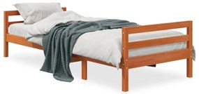 Rám postele voskově hnědý 90 x 190 cm masivní borovice - Default Title