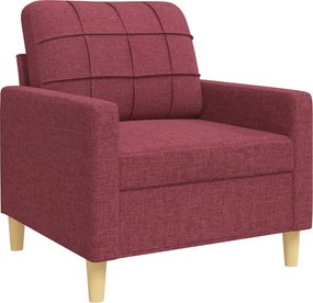 4dílná sedací souprava s podnožkou a polštáři vínová textil 3278317