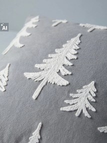 Sinsay - Dekorativní povlak na polštář s výšivkou vánočních stromků - šedá