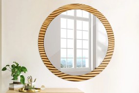Kulaté dekorativní zrcadlo Dřevěná vlna fi 90 cm