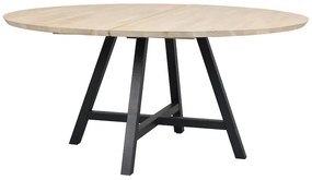 Bělený dubový jídelní stůl Carradale 150 cm s černými nohami A