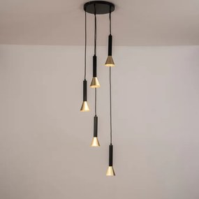 Závěsné svítidlo do obýváku Tolomeo Round Black and Gold