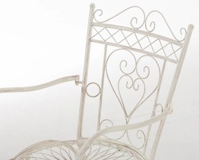 Kovová židle Sheela s područkami (SET 2 ks) - Krémová antik