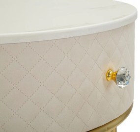 Designový toaletní stolek s taburetkou Xalvadora krémový