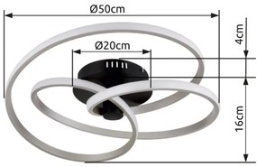 Globo 67183-40N - LED Přisazený lustr GLYXAR LED/40W/230V chrom/černá