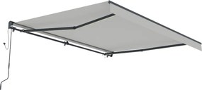 Elektrická markýza s LED osvětlením BestBerg BBSU-EL395LG / 395 x 300 cm / světle šedá