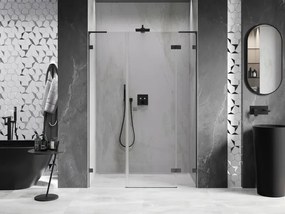Mexen Lunar L, pravé otočné sprchové dveře 140 cm, 8mm čiré sklo, grafitový profil, 834SL-140-050-95-00-P