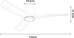 ZEVENTI - LED Stropní ventilátor ORBITO LED/24W/230V Wi-Fi Tuya černá + DO