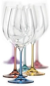 Crystalex - Bohemia Crystal Sklenice na víno Viola Spectrum 350 ml, 6 ks (mix barev)