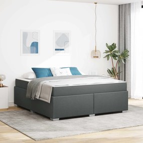 Rám postele s matrací Tmavě šedá 180 x 200 cm textil 3399202
