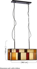 Kovové závěsné svítidlo se skleněným stínidlem Waldorf – Premier Housewares