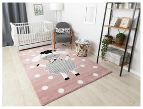 Dětský kusový koberec Ovečka růžový 200x290cm