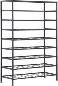 HOMCOM Stojan na víno s kapacitou 54 lahví 63D x 25Š x 91V cm černý kov | Aosom