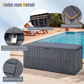 Costway Úložný box odolný proti povětrnostním vlivům 680 L venkovní úložný box