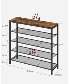 Botník DAVOR hnědá/černá
