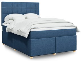 Box spring postel s matrací modrá 140x200 cm textil 3293609