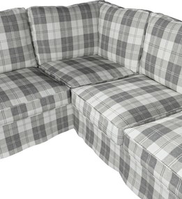 Potah na pohovku IKEA  Ektorp rohová barva šedá látka pletený vzor, vzorované