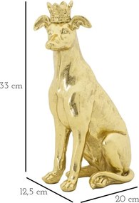 Dekorativní soška Dog 33 cm zlatá