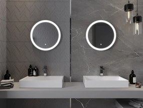 Mexen Oro, kulaté LED podsvícené koupelnové zrcadlo 50 cm, 6000K, topná podložka proti zamlžování, 9824-050-050-611-00