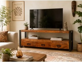 Indický nábytek - TV stolek Retro 150x60x45 z indického masivu mango Retro