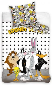 Carbotex Bavlněné povlečení Kamarádi z Looney Tunes 140x200 + 70x90 cm