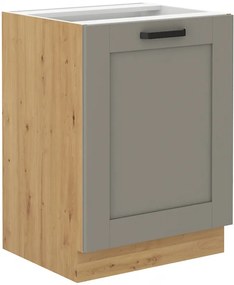 Kuchyňská skříňka LUNA 60 D 1F BB korpus: dub artisan, barva dvířek: světle šedá CLAY