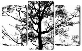 Vícedílný obraz Černý Strom Na Bílém Pozadí Nedostatek Nedostatek Přírodní plátno 120x80