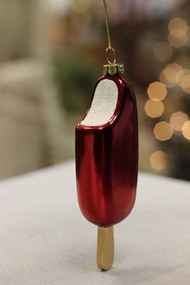 Červená závěsná vánoční ozdoba nanuk 13cm