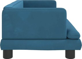 Pelíšek pro psy modrý 80 x 45 x 30 cm samet 171894