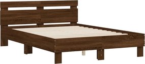Rám postele s čelem hnědý dub 135 x 190 cm kompozitní dřevo 3207447
