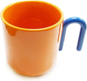 Porcelánový hrnek Creative Coloured Orange, 350 ml – oranžový, s modrým ouškem a minimalistickým designem