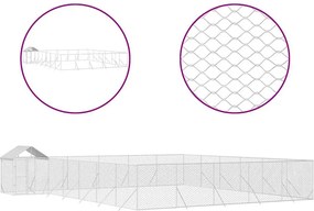 Venkovní psí kotec se střechou stříbrný 12 x 12 x 2,5 m ocel 3190474