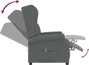 Elektrické polohovací křeslo ušák tmavě šedé textil 3098320