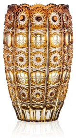 Bohemia Crystal Ručně broušená váza Murinas Amber 205mm
