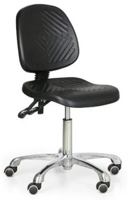 Pojízdná pracovní židle PUR Classic, bez područek, hliníkový kříž, permanentní kontakt