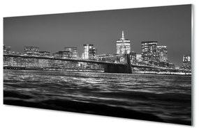 akrylový obraz Bridge river panorama 125x50 cm