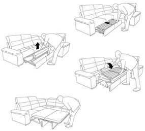 Sedací souprava Korfu mini | PRAVÁ | rozkládací | VÝBĚR TKANIN