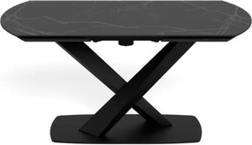 Rozkládací jídelní stůl Morella 160/240 cm černý mramor/černý